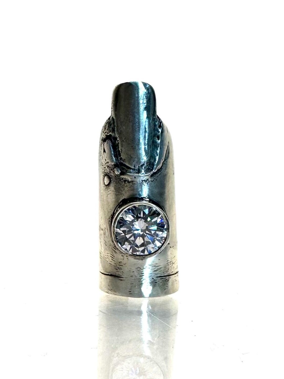 Raw Silver Fingertip Ring. Silver Finger. Avantgarde Futuristic ...