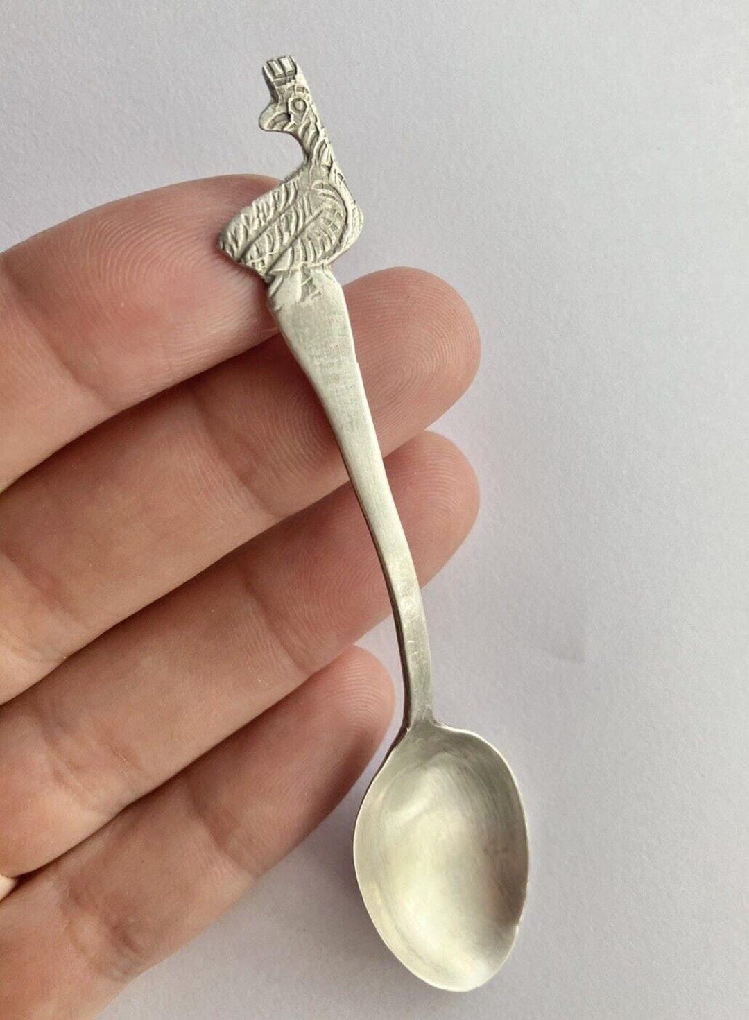 Vintage Sterling Silver Spoon Inca Folk Bird Peru 925 Handmade Souvenir ...