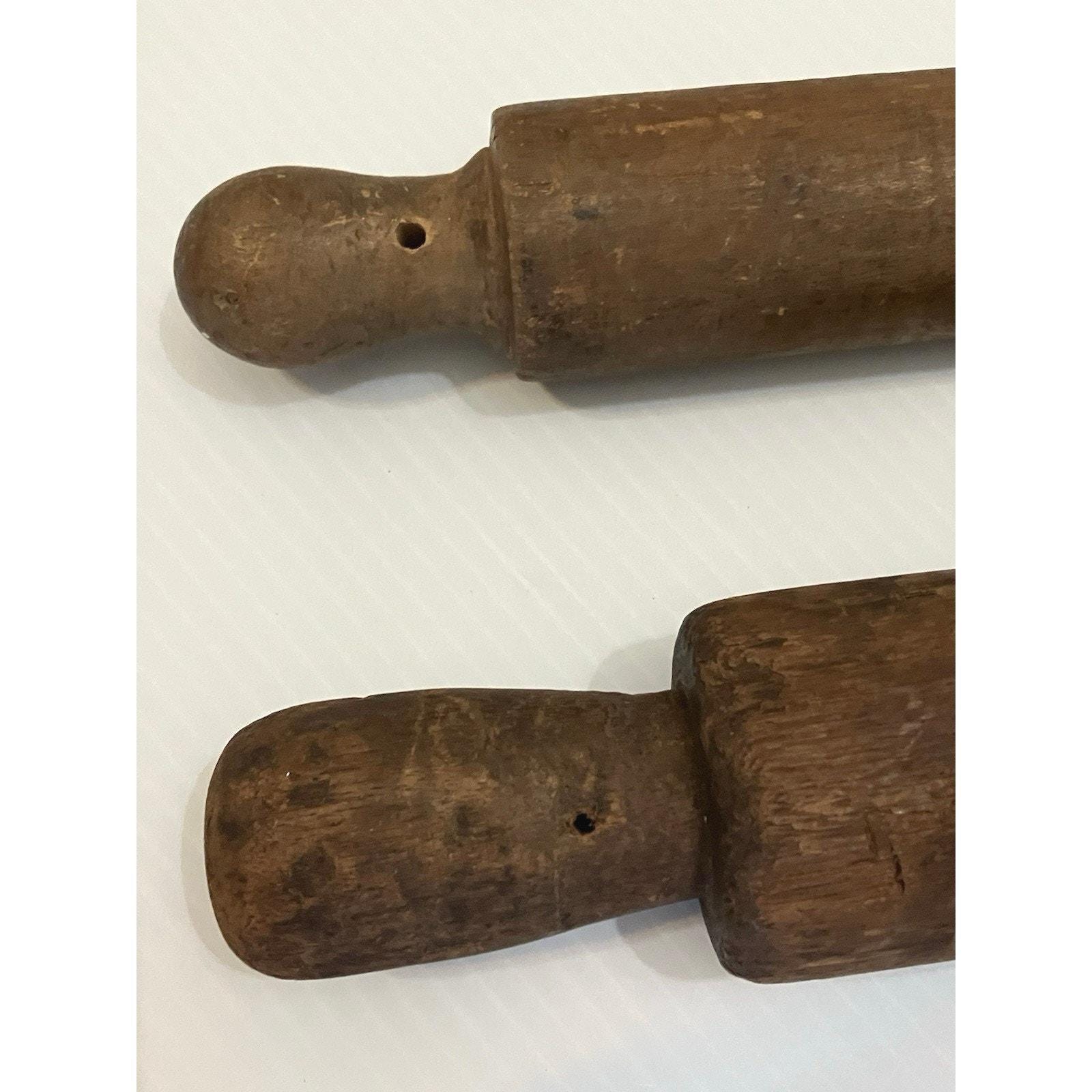 Antique Wooden Rolling Pins: Primitive One Piece Grooved Oat Crusher ...