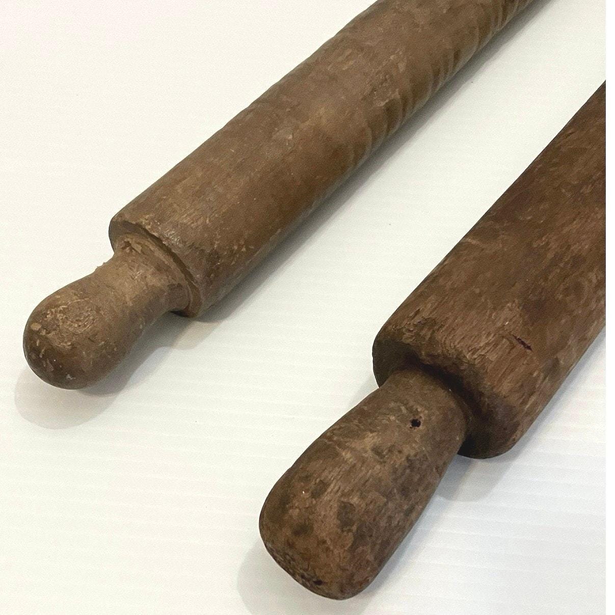 Antique Wooden Rolling Pins: Primitive One Piece Grooved Oat Crusher ...