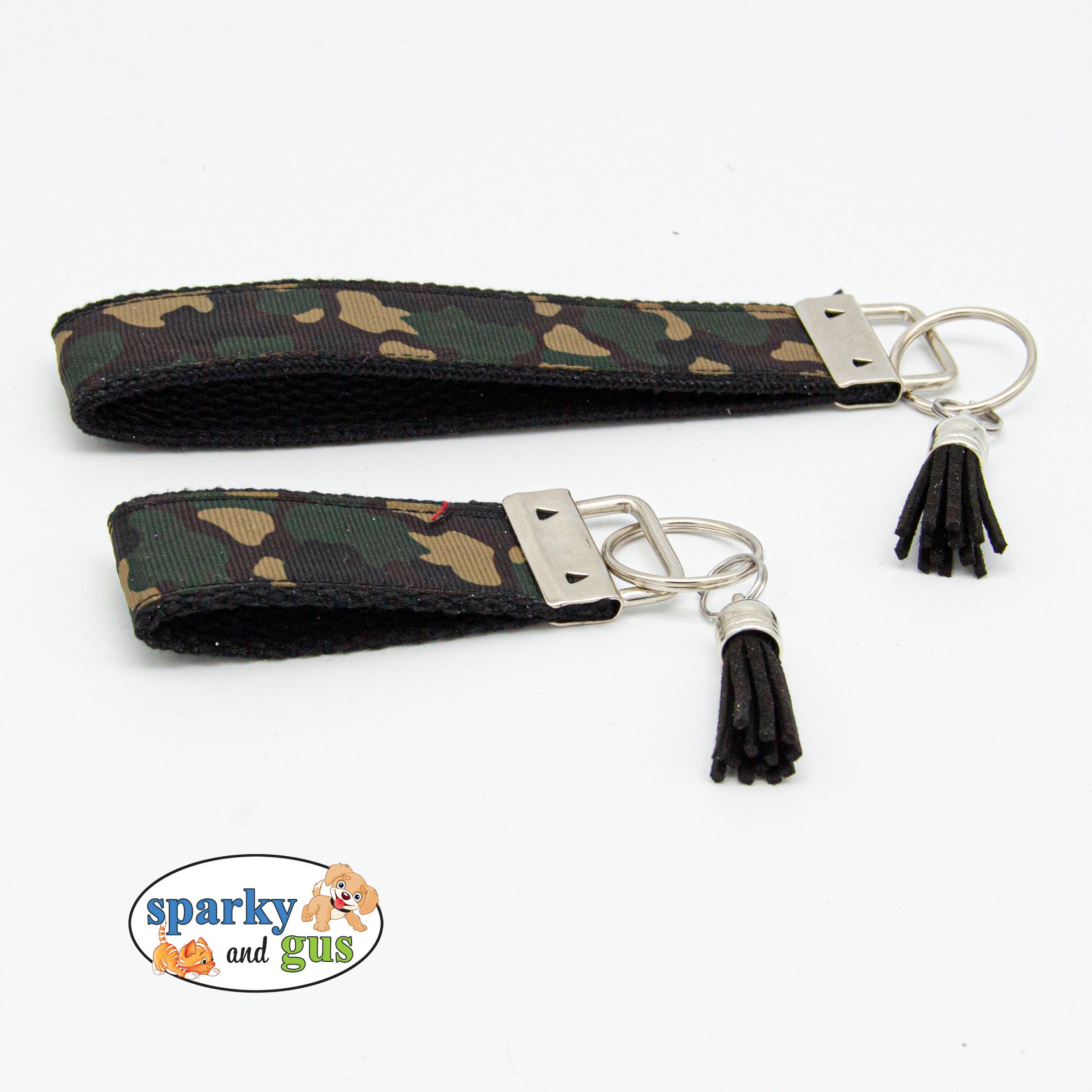 Camo Keychain with Tassel Camo Key Fob Regular or Mini | Etsy