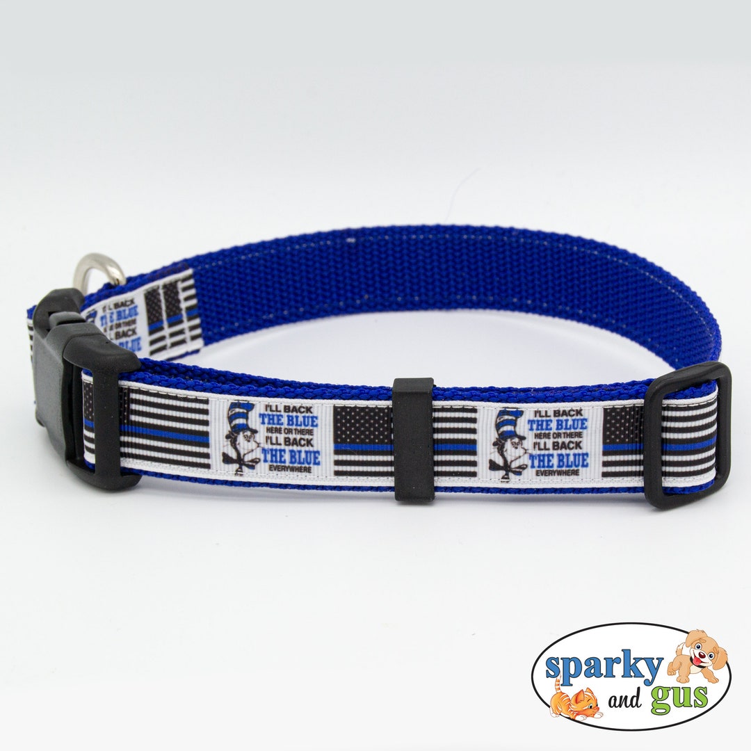Dr. Seuss Back the Blue Dog Collar | Thin Blue Line Collar | Gift for ...