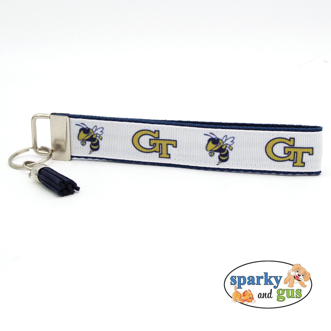 Georgia Tech Inspired Keychain With Tassel and Charm Yellow Jackets Key ...