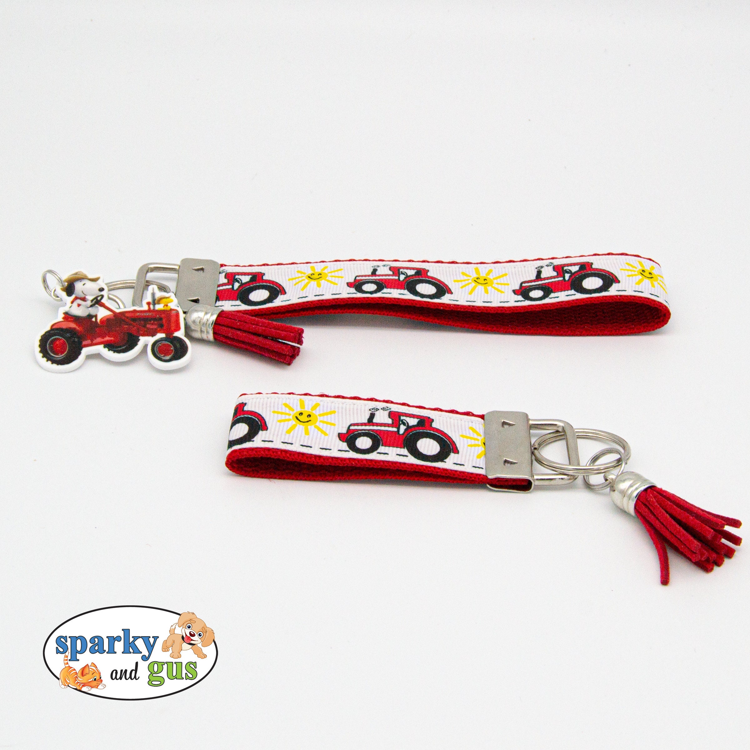 Red Tractors Keychain with Tassel Comes with Planar Resin | Etsy