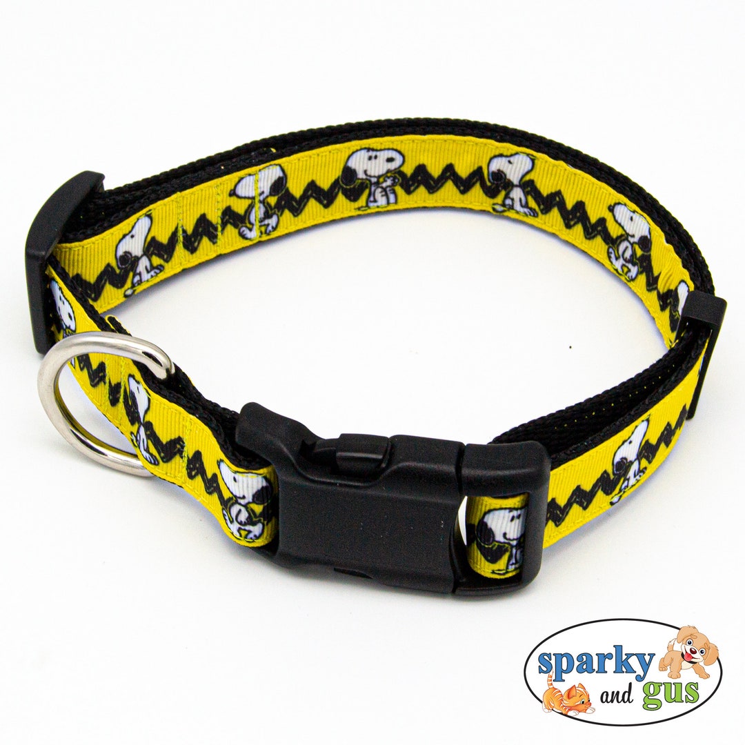 Cartoon Beagle on Yellow Dog Collar 3/4 & 1 Adj. Collar for S/M/L Dog ...
