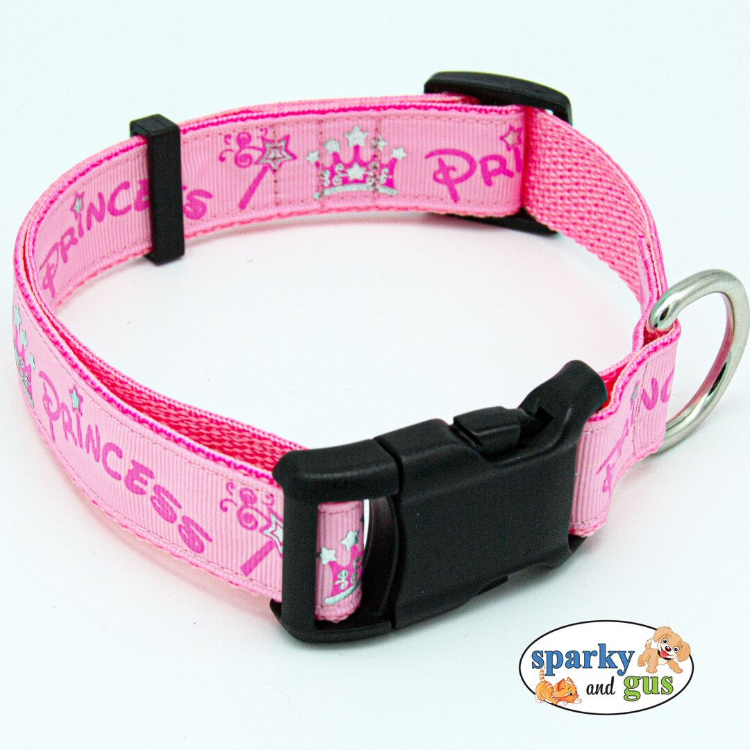 Pink Princess Dog Collar: Adjustable Polypropylene Webbing, Sm/Med/Lg ...