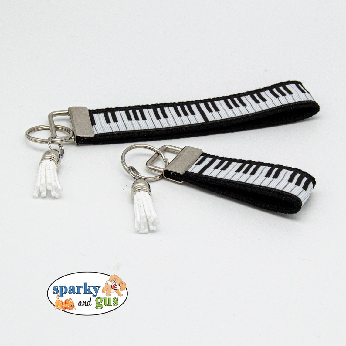 Piano Keychain with Tassel Piano Key Fob Wristlet Keychain | Etsy