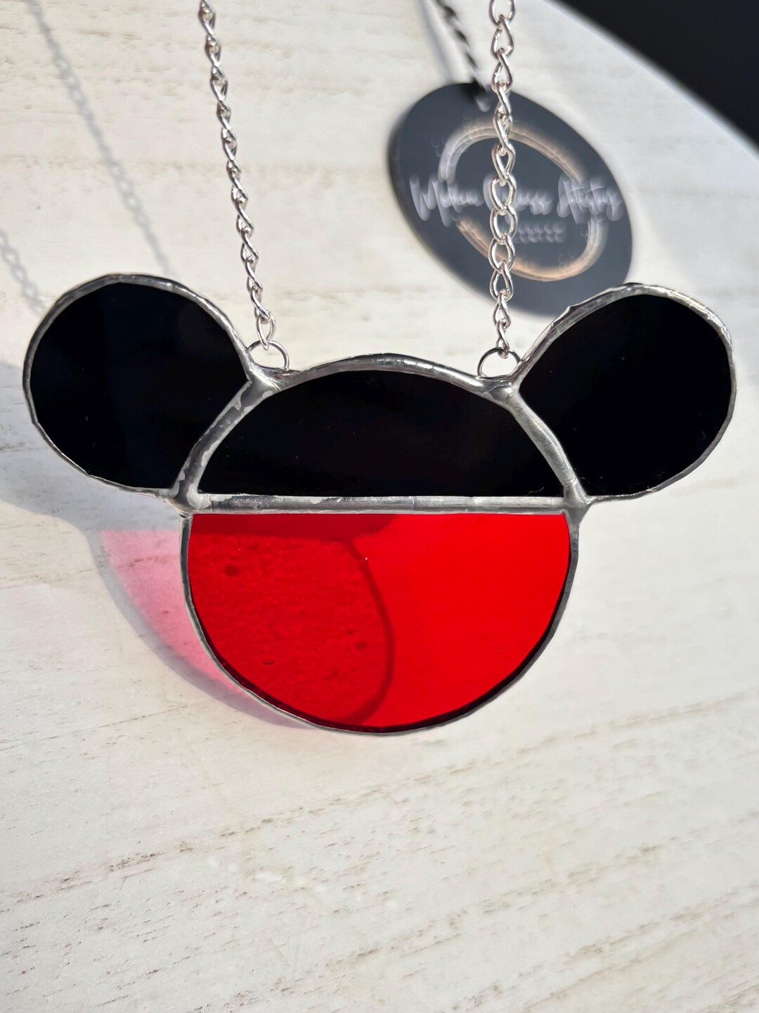 Mickey Mouse Suncatcher, Stained Glass Window Hangings, Stained Glass ...