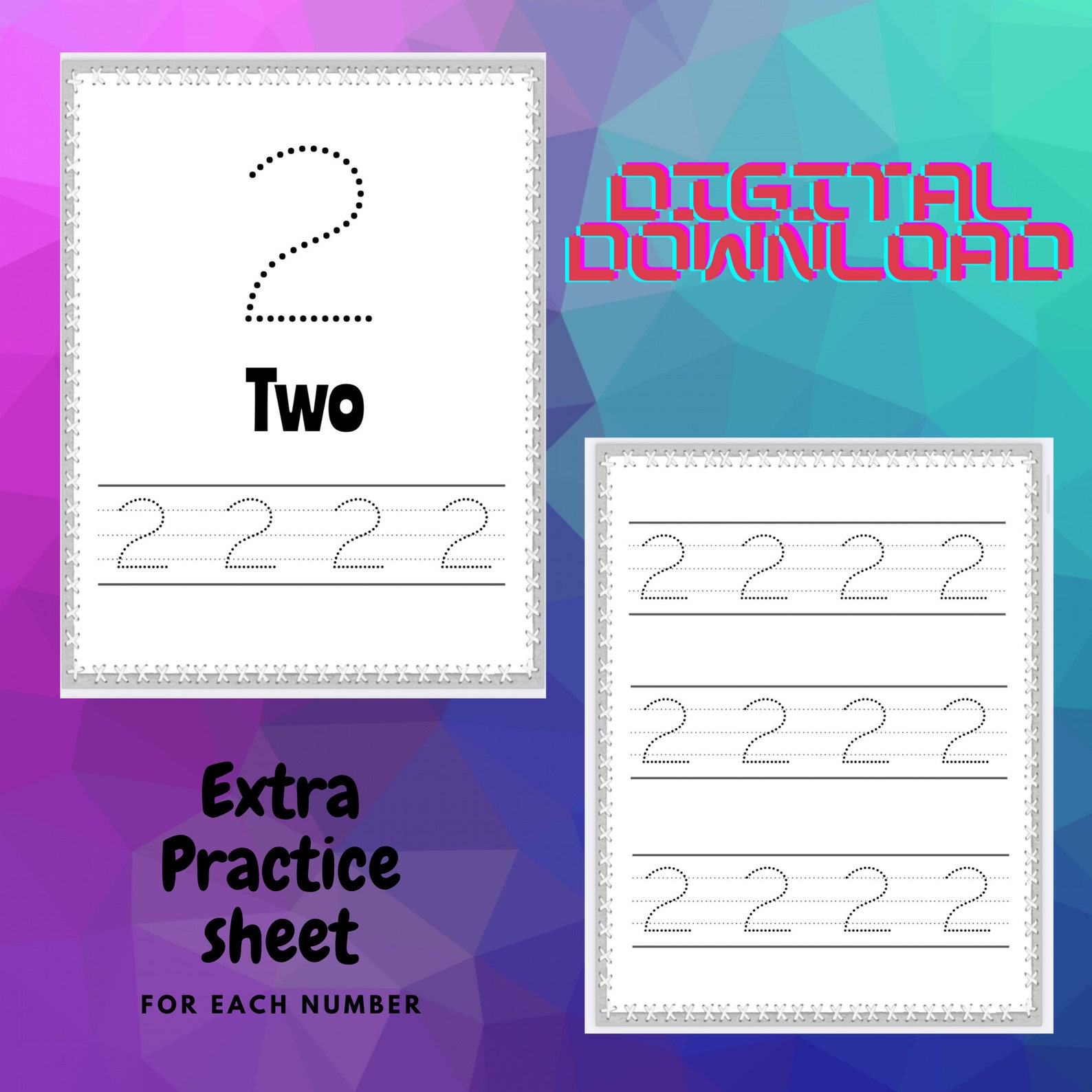 Numbers Tracing Workbook Numbers 1-26 Practice Sheets 123 - Etsy