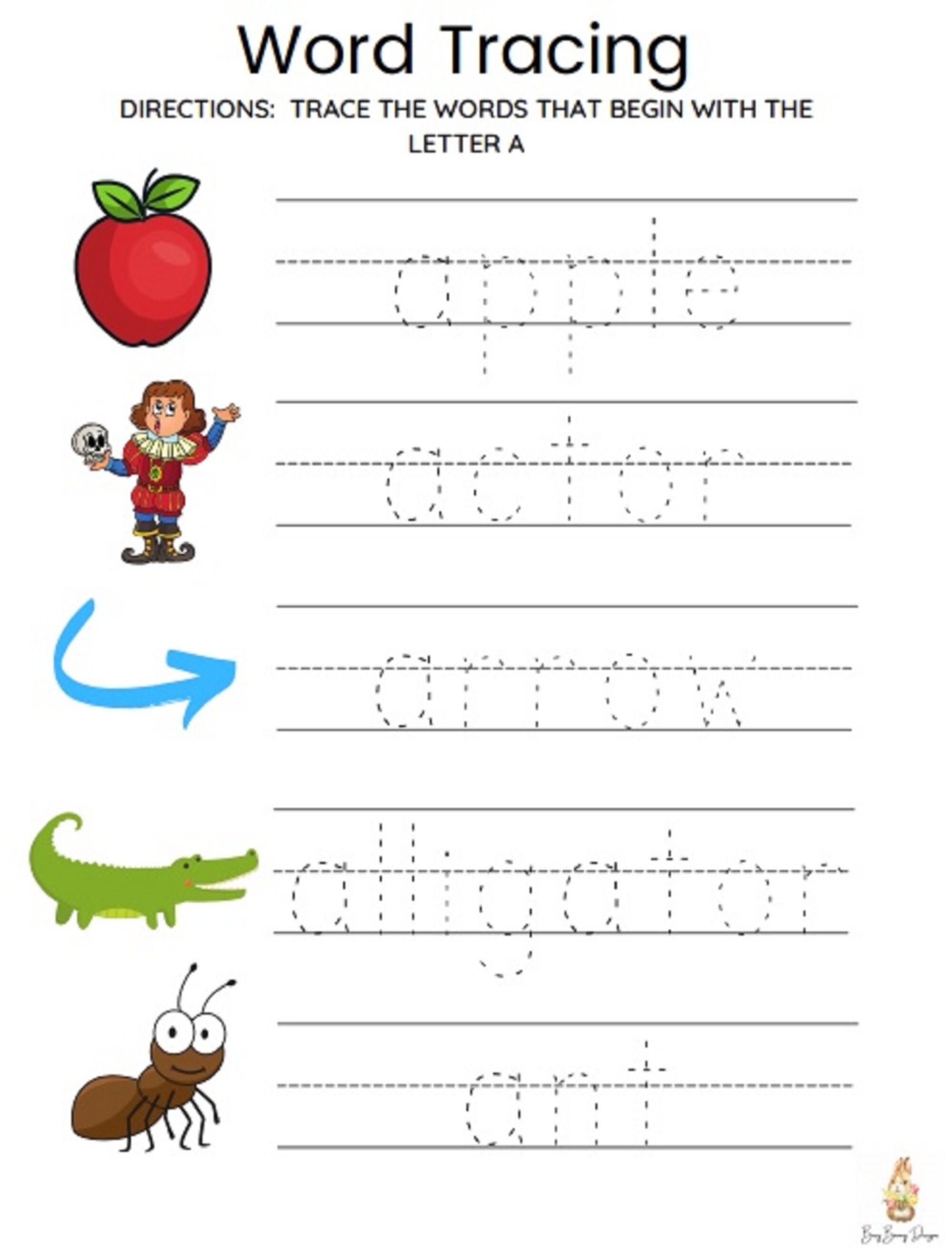 Word Tracing Digital Download A-Z - Etsy UK