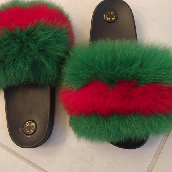 Fur Slides - Etsy
