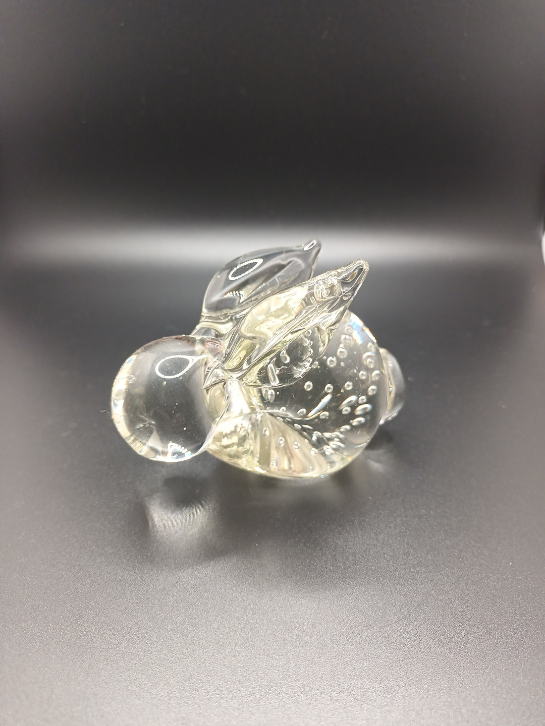 Art Glass Handblown Rabbit Paperweight With Bullicante - Etsy