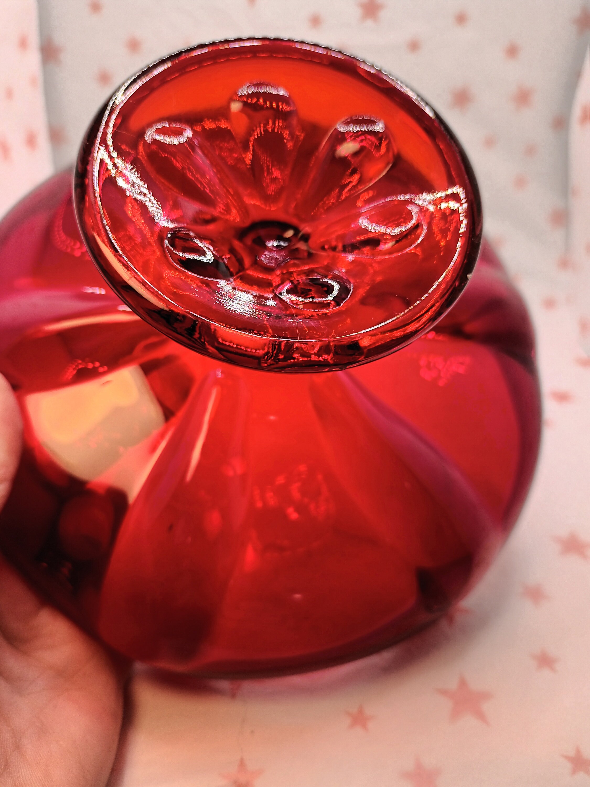 Vintage Viking Red Art Glass Compote With Ruffled Edge - Etsy