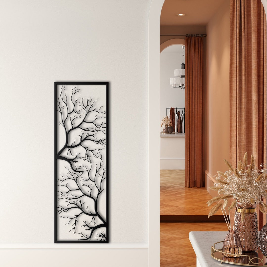 Metal Branch Wall Decor, Geometric Wall Art, Home Wall Hangings, Metal ...