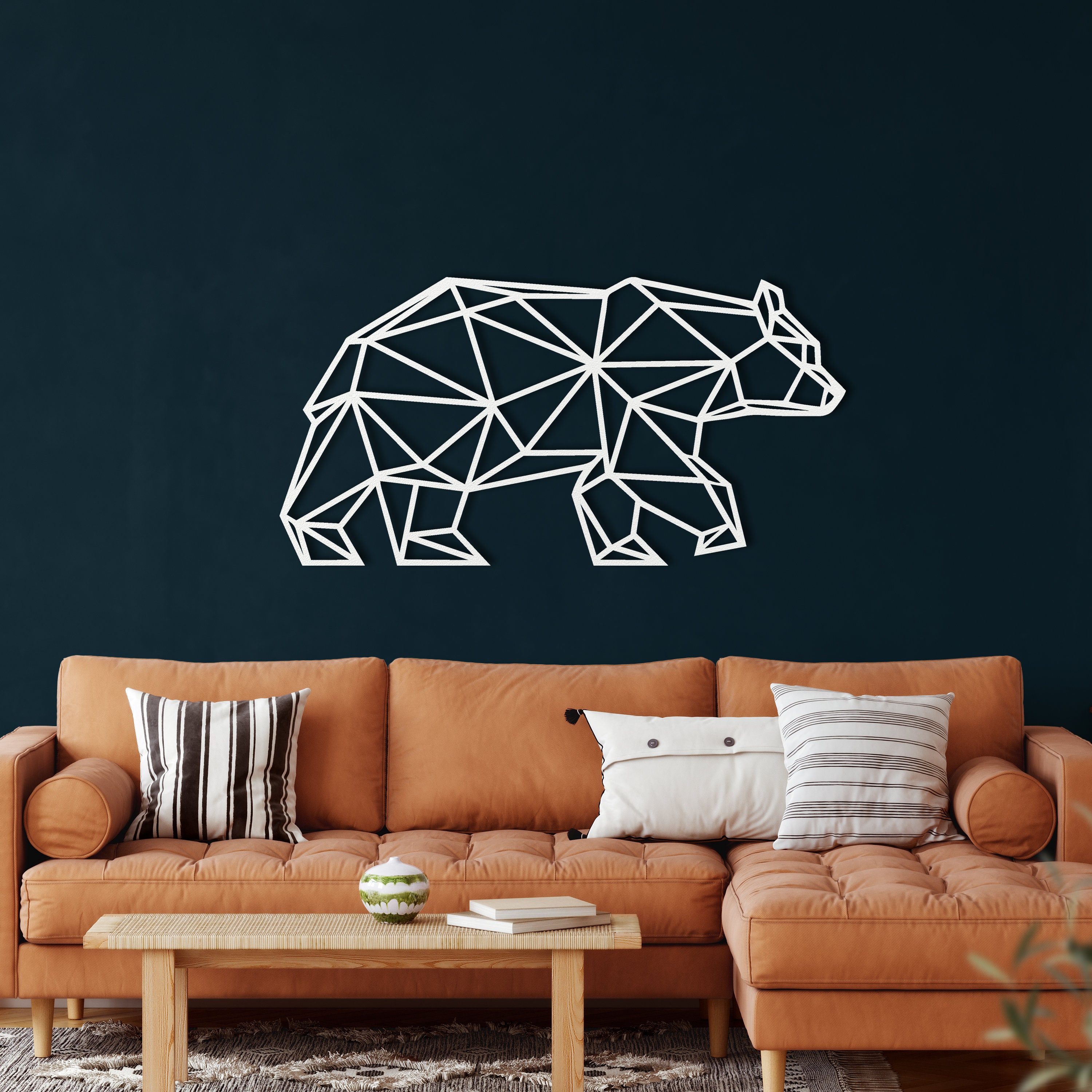 Metal Wall Decor Metal Bear Wall Art Geometric Bear Decor - Etsy