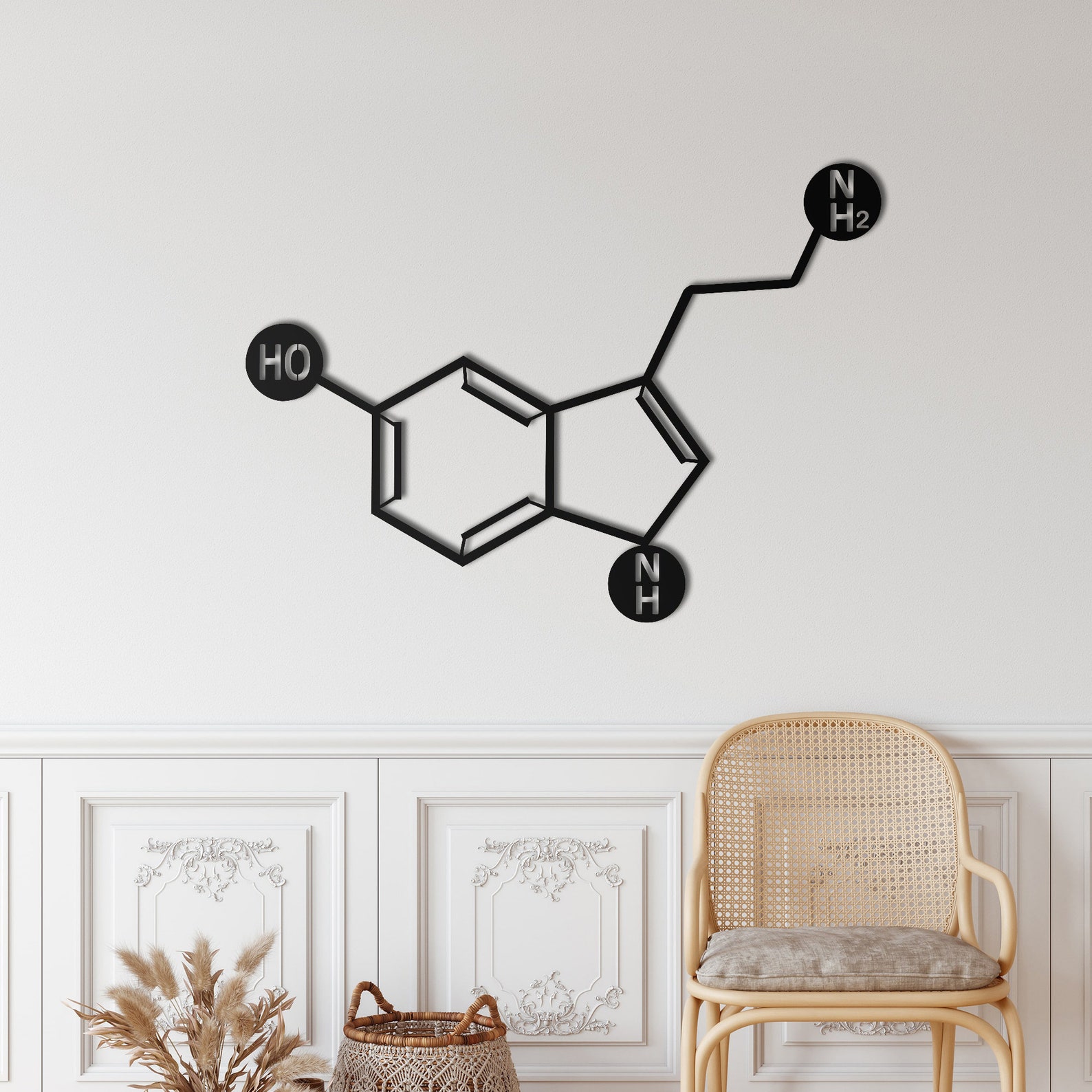 Metal Wall Decor Serotonin Molecule Metal Wall Art Biology - Etsy