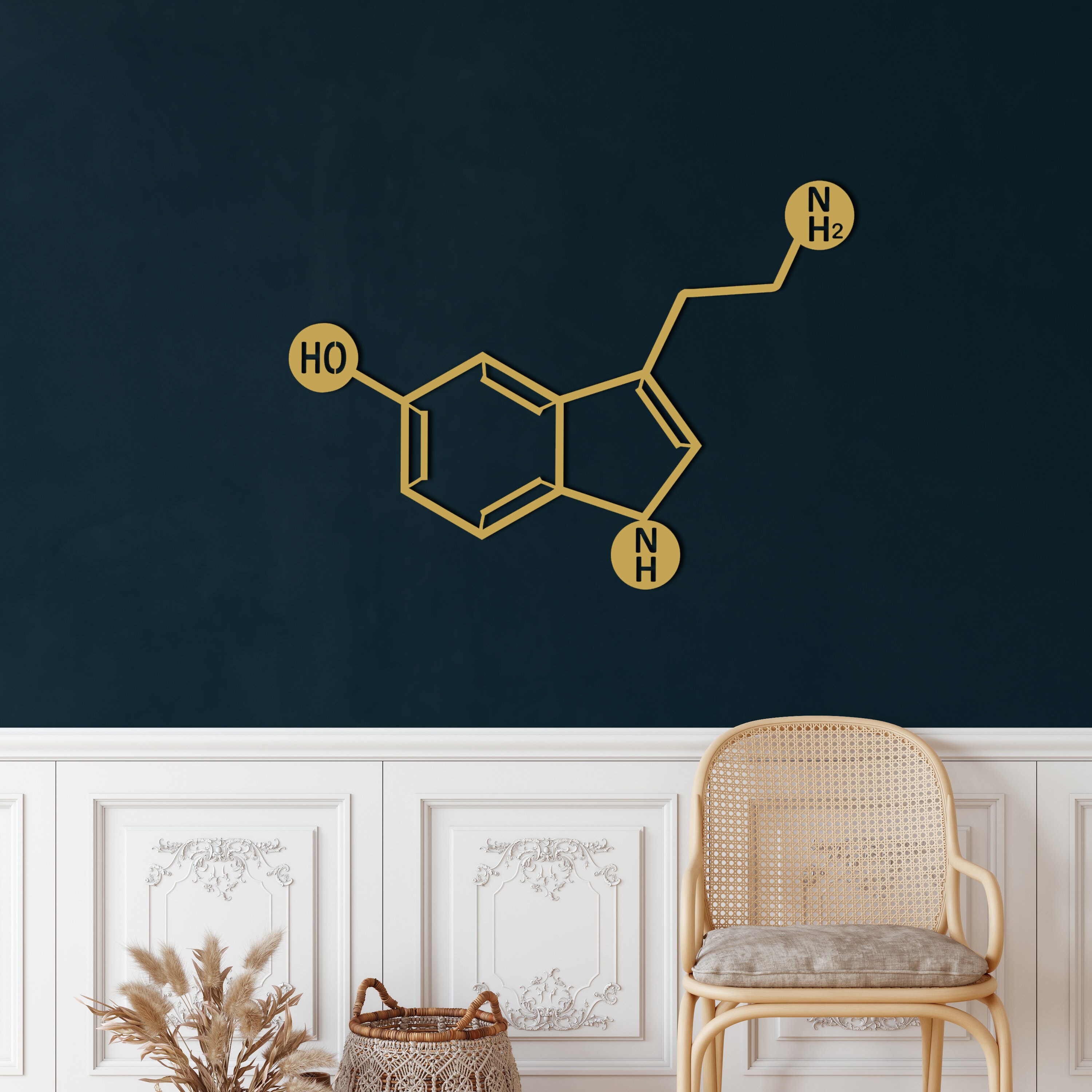 Metal Wall Decor Serotonin Molecule Metal Wall Art Biology - Etsy