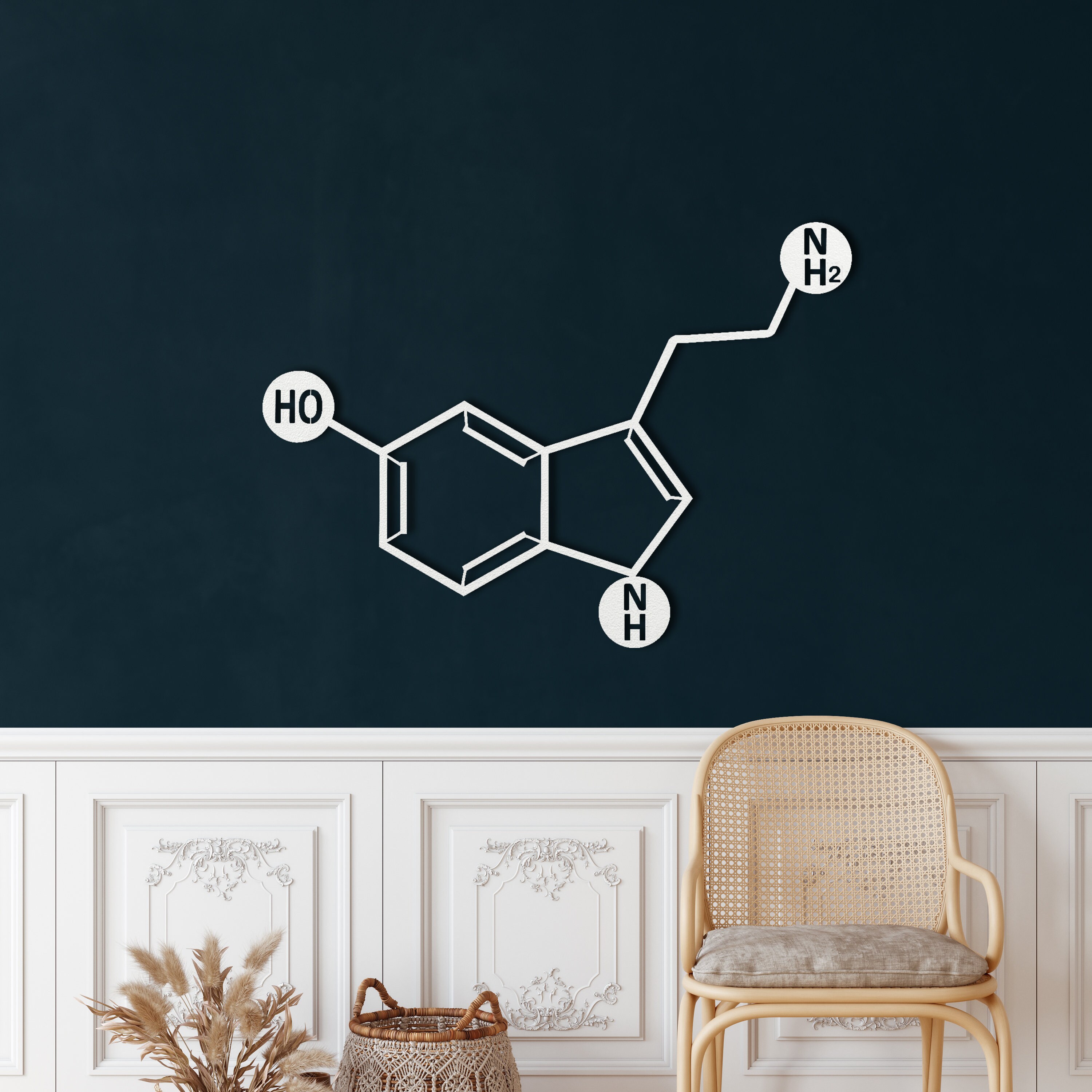 Metal Wall Decor Serotonin Molecule Metal Wall Art Biology - Etsy