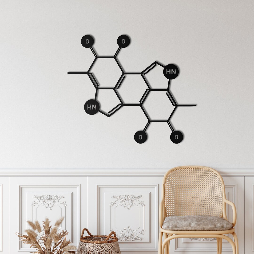 Biology Chemistry Art, Metal Wall Decor, Science Art, Melanin Molecule ...
