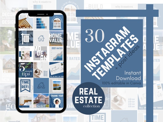 Digital 30 Editable Real Estate Professional Instagram Post Templates ...
