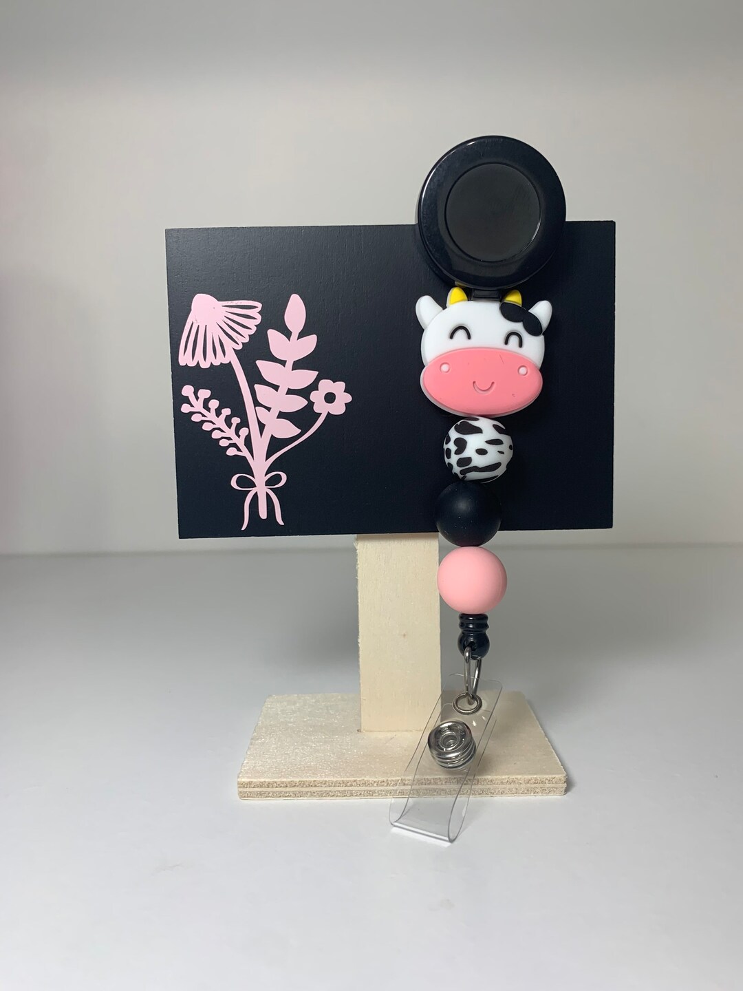 Handmade Cow Print Badge Reel, Cow Badge. - Etsy