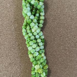 20pcs of 7x6.8mm Variegated Light Green/white Hawaiian Pakalana Flower ...