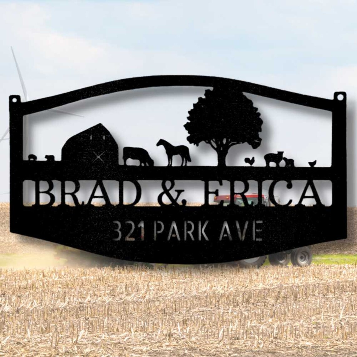 Personalized Farm Metal Sign, Custom Family Name Plaque, Metal Address ...