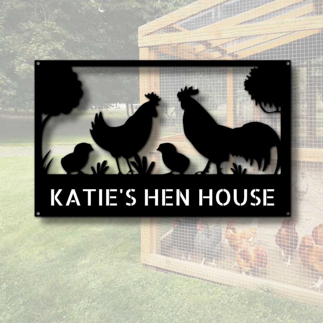Personalized Chicken Coop Sign, Hen House Metal Sign, Custom Chicken ...