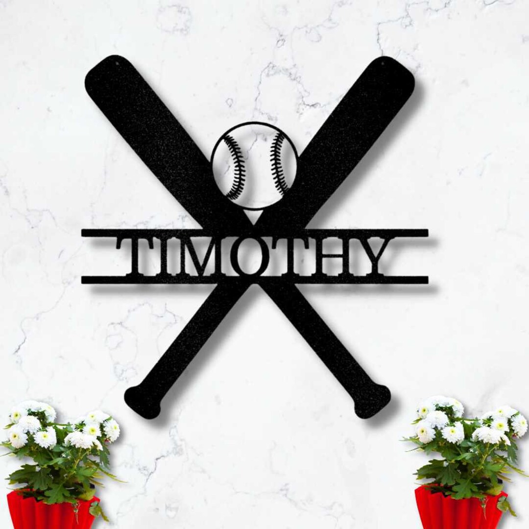 Custom Swing Batter Monogram, Baseball Metal Plaque With Last Name ...