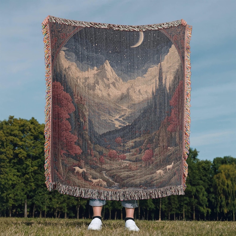 Medieval Castle Woven Blanket, Medieval Themed Throw, Wildly Woven ...