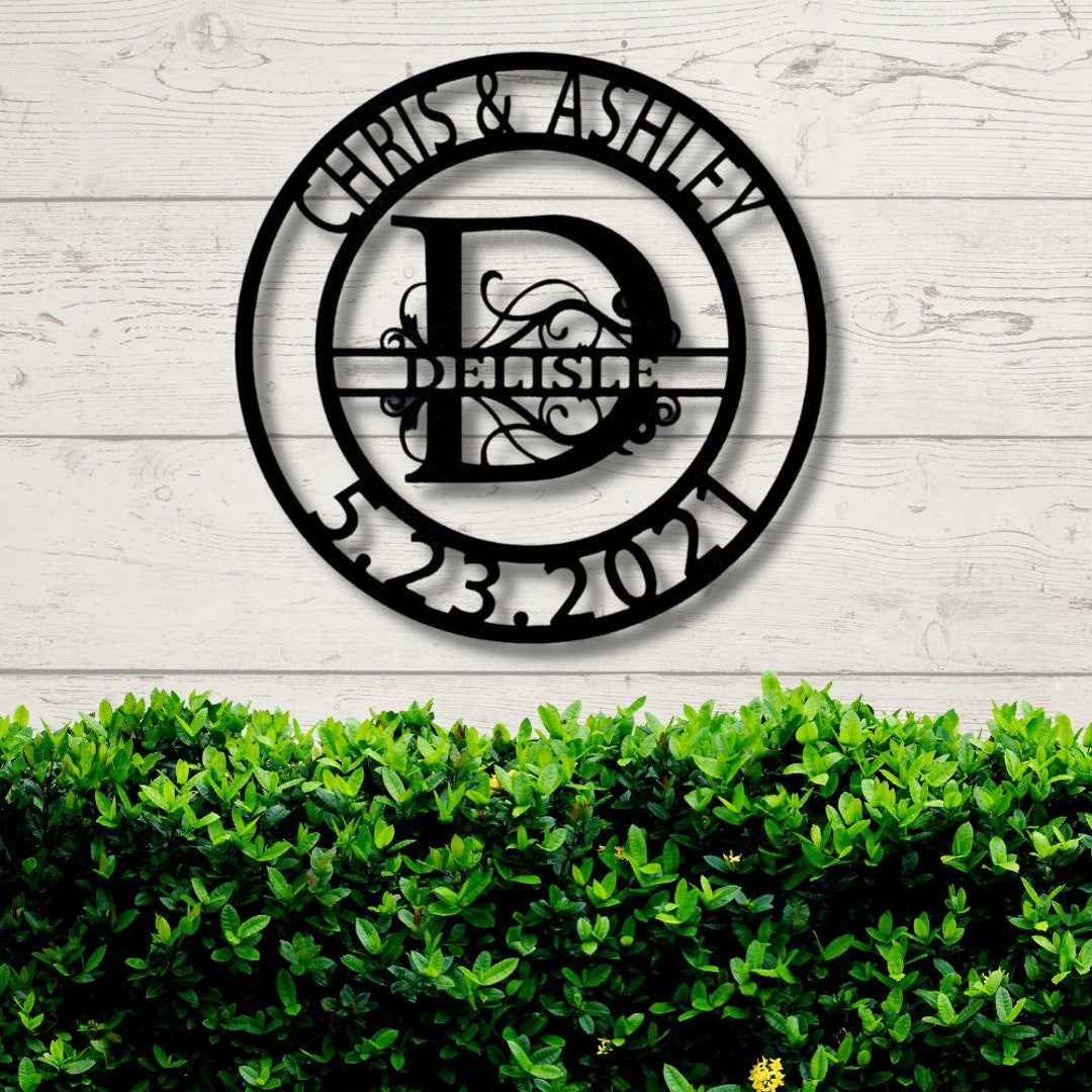 Split Letter Metal Wall Art, Custom Family Name Metal Signs ...