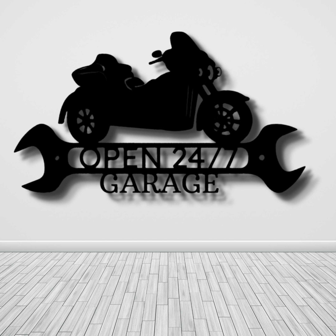 Trike Shop Metal Sign, Trike Motorcycle Garage Shop Metal Address Sign ...