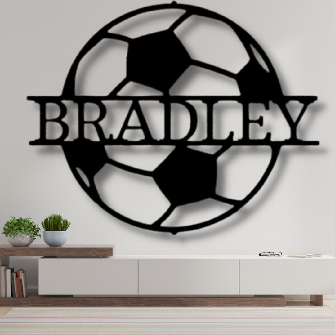 Soccer Metal Sign,personalized Soccer Ball Monogram, Game Room Wall ...