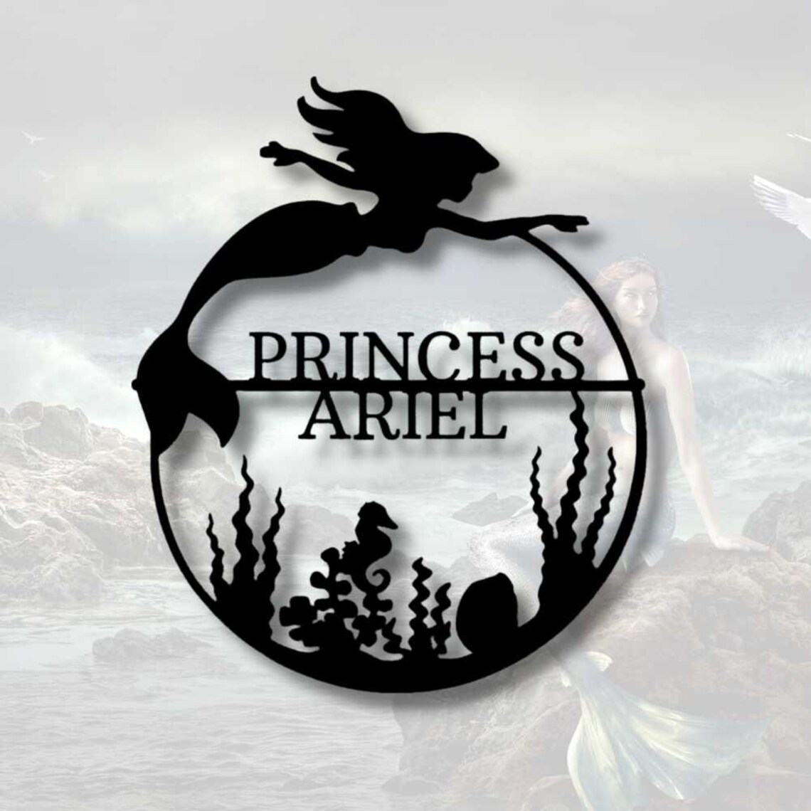 Custom Mermaid Metal Sign, Kids Room Wall Hanging, Door Hanger ...