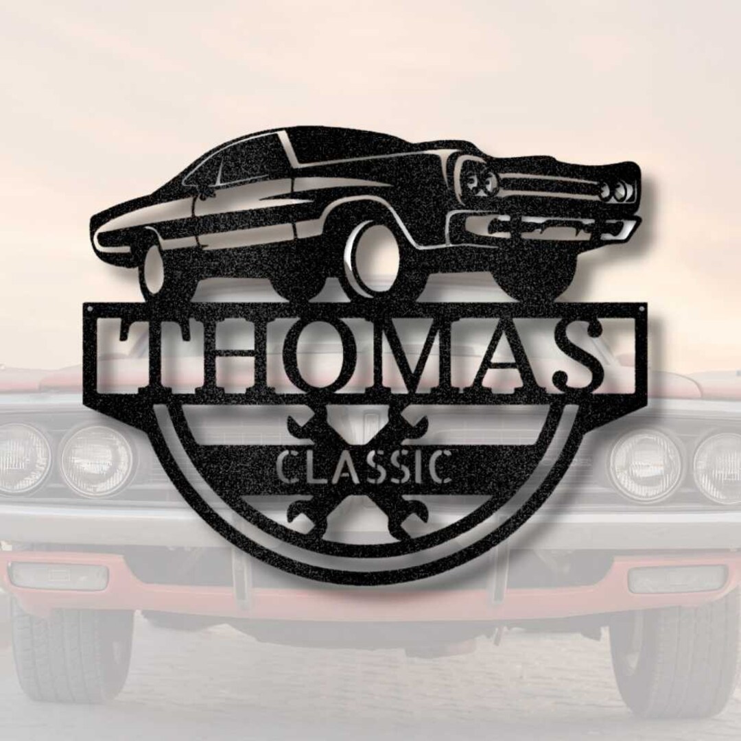 Personalized Garage Metal Sign, Classic Car Collection Metal Sign ...
