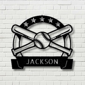 Personalized Baseball Metal Sign Custom Metal Art Last Name - Etsy