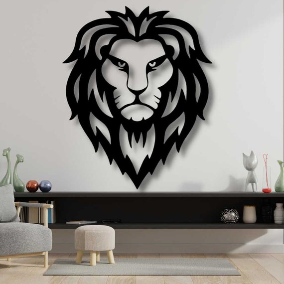 Lion Head Metal Sign Wall Hanging Lion Head Metal Wall - Etsy