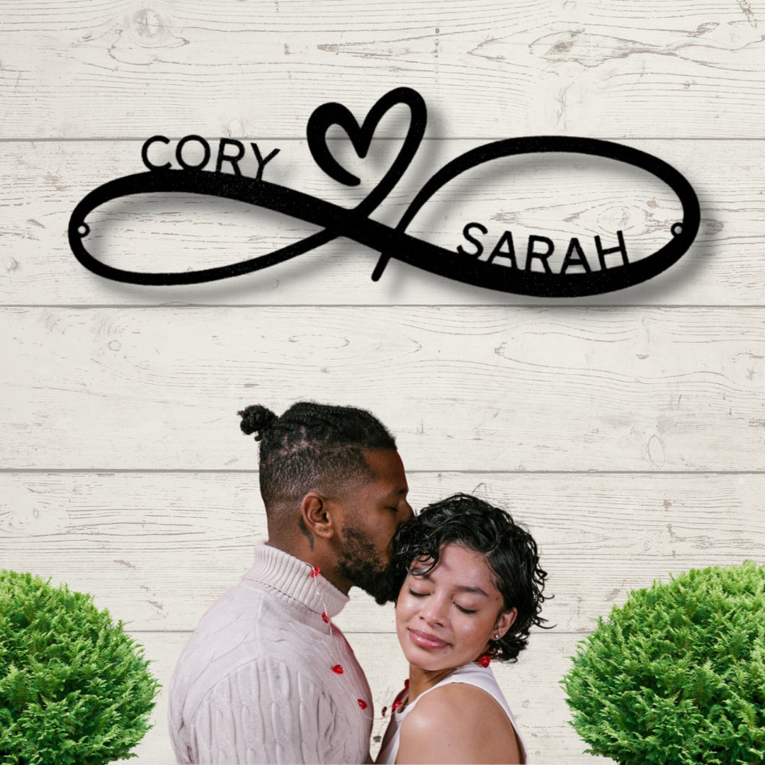 Infinity Couples Monogram, Custom Metal Signs, Metal Wall Art, Monogram ...