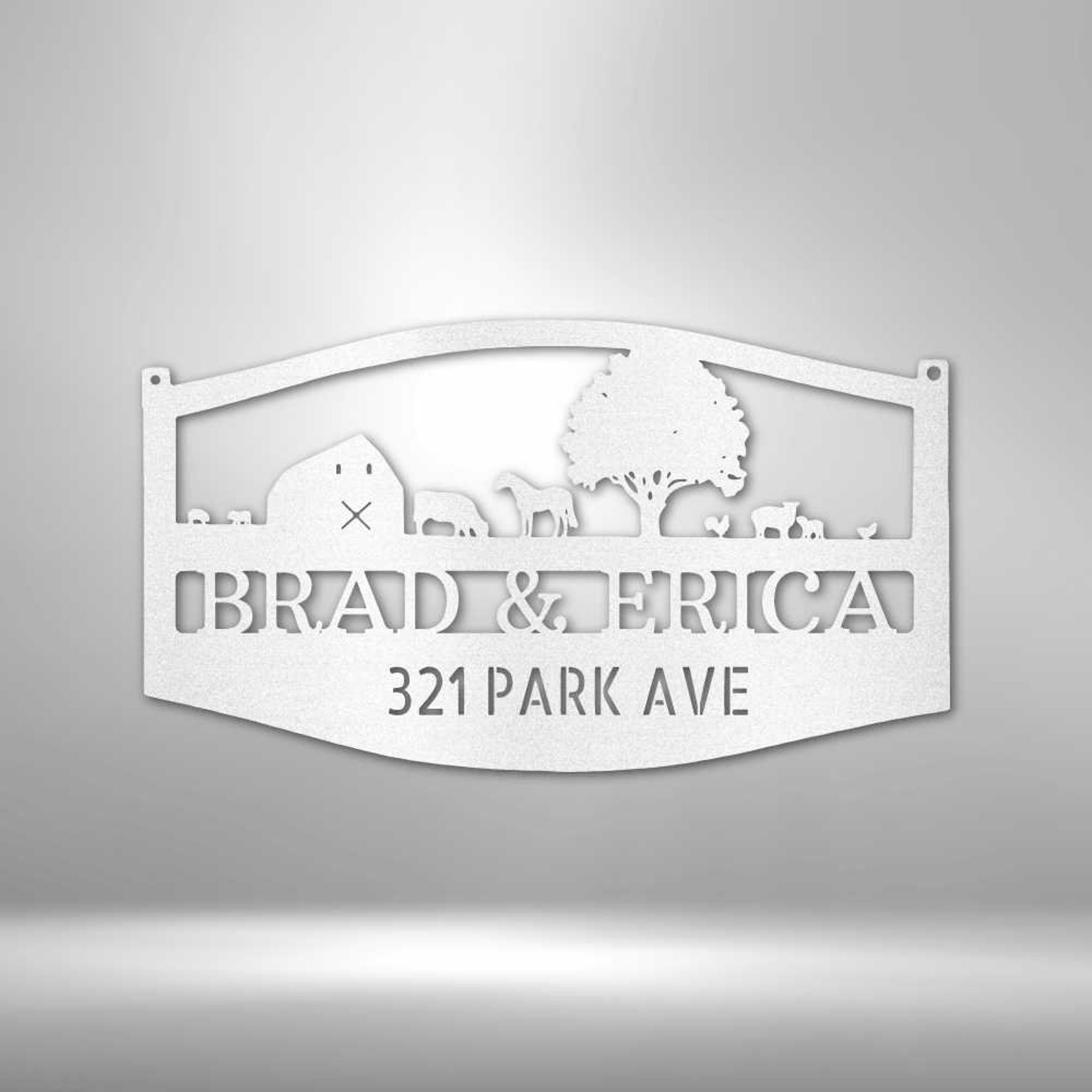 Personalized Farm Metal Sign, Custom Family Name Plaque, Metal Address ...