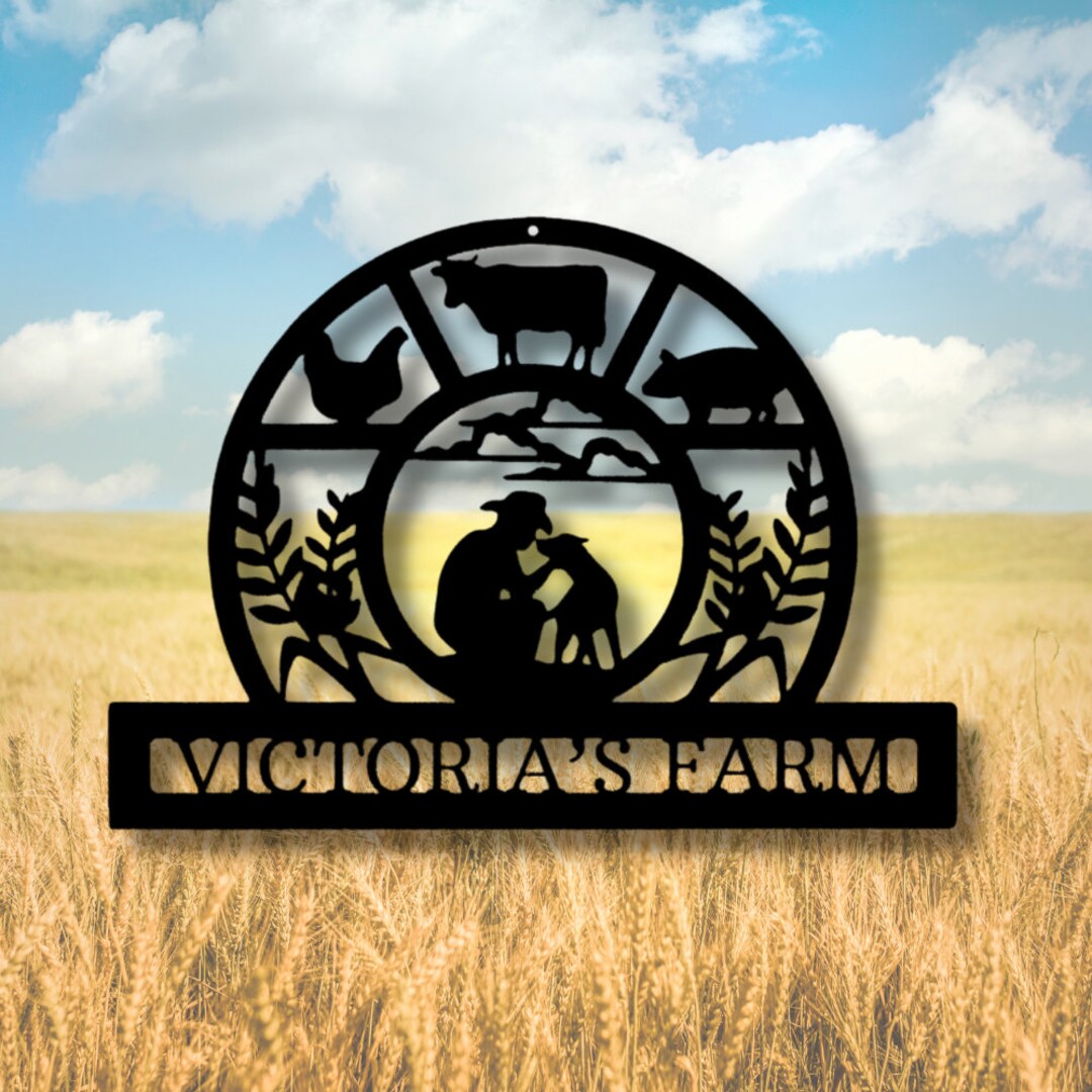 Personalized Metal Farm Sign, Barn Sign, Farmhouse Wall Art, Custom ...