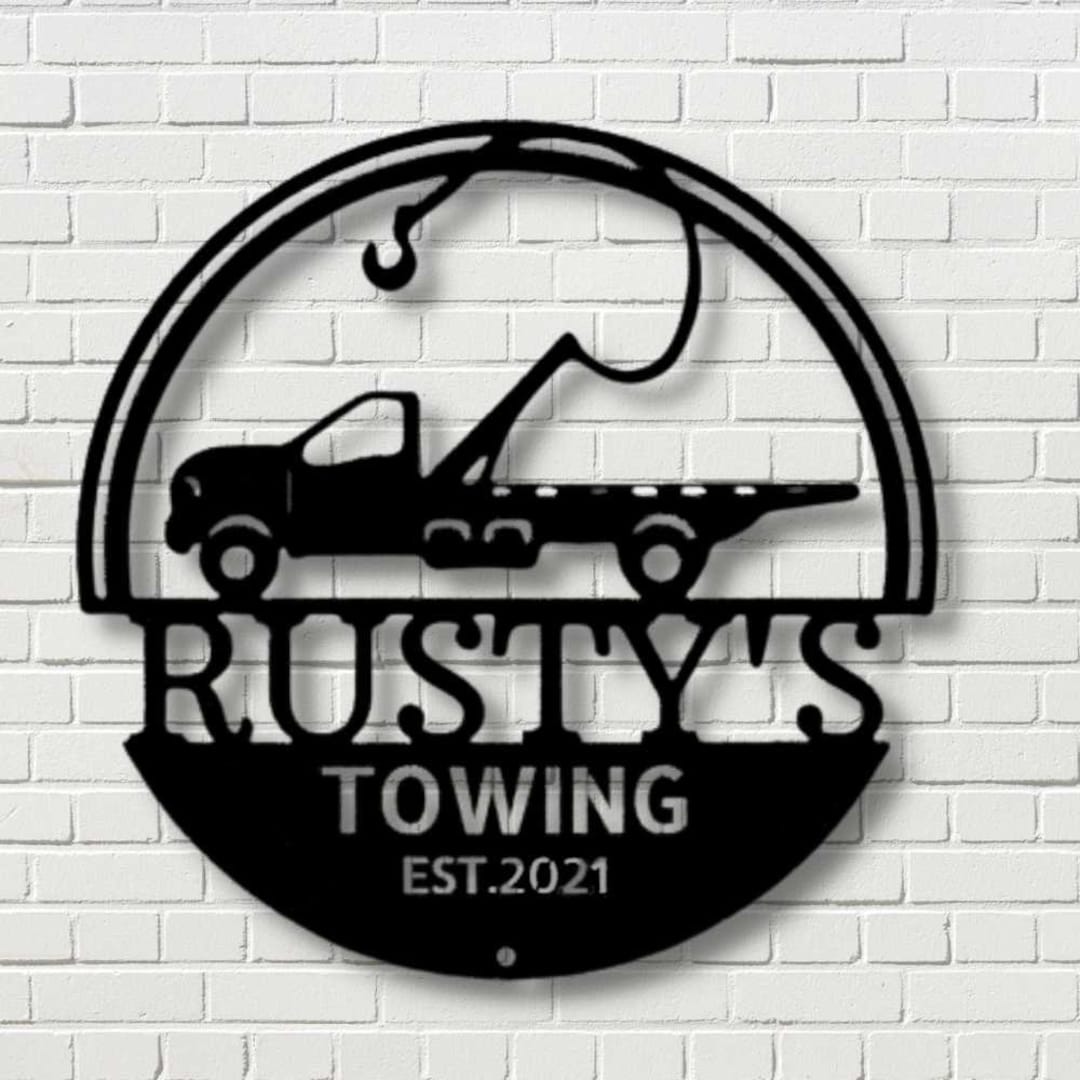 Custom Tow Truck Metal Sign, Personalized Tow Truck Wall Hanging, Tow ...