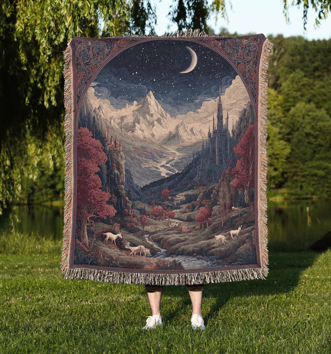 Medieval Castle Woven Blanket, Medieval Themed Throw, Wildly Woven ...
