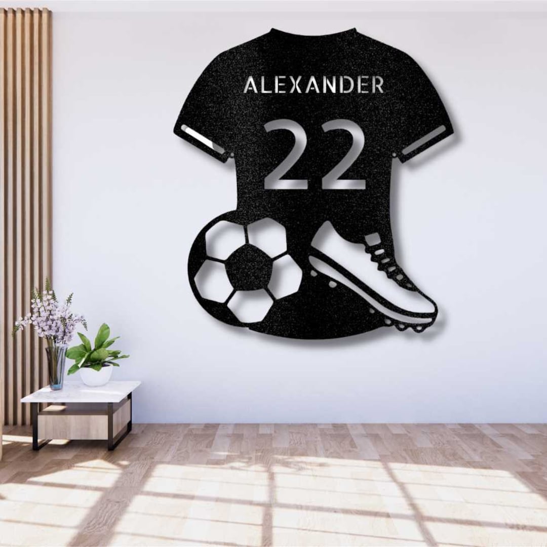 Personalized Soccer Jersey Metal Sign, Wall Hanging Decoration ...