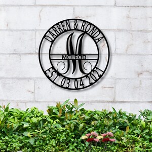 Elaborate Family Name Metal Signs, Split Letter Metal Wall Art ...