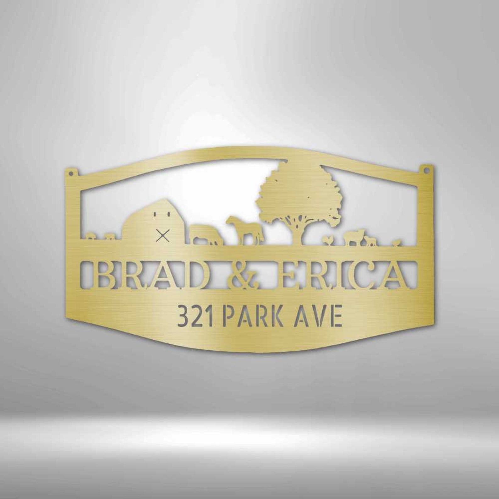 Personalized Farm Metal Sign, Custom Family Name Plaque, Metal Address ...
