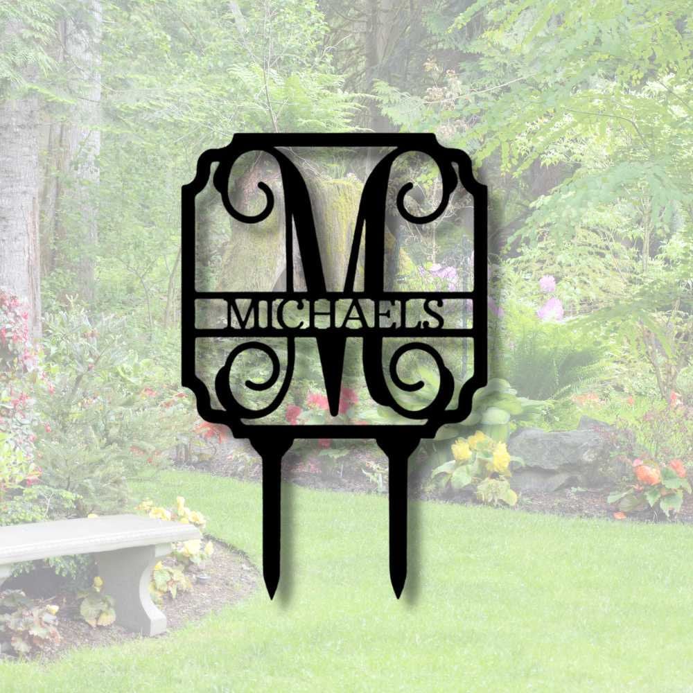 Personalized Stake Metal Sign, Garden Metal Stake, Metal Yard Sign ...
