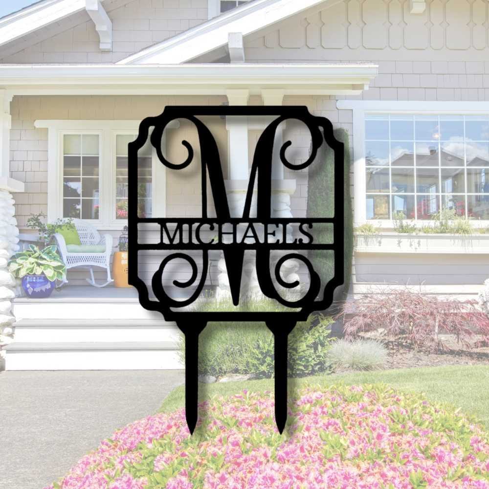 Personalized Stake Metal Sign, Garden Metal Stake, Metal Yard Sign ...
