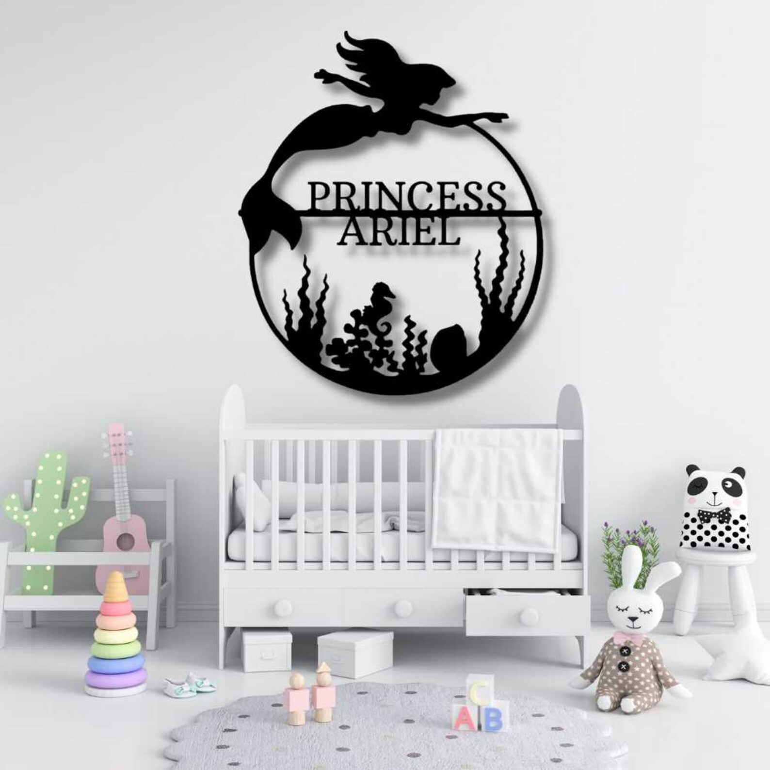Custom Mermaid Metal Sign Kids Room Wall Hanging Birthday | Etsy