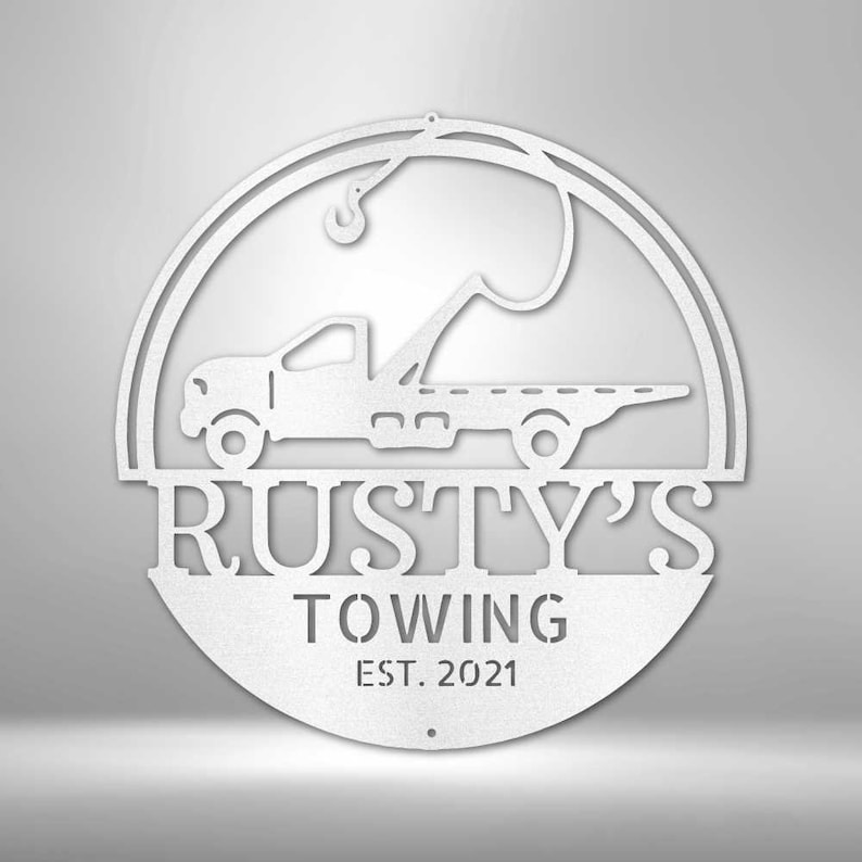 Custom Tow Truck Metal Sign Personalized Tow Truck Wall - Etsy