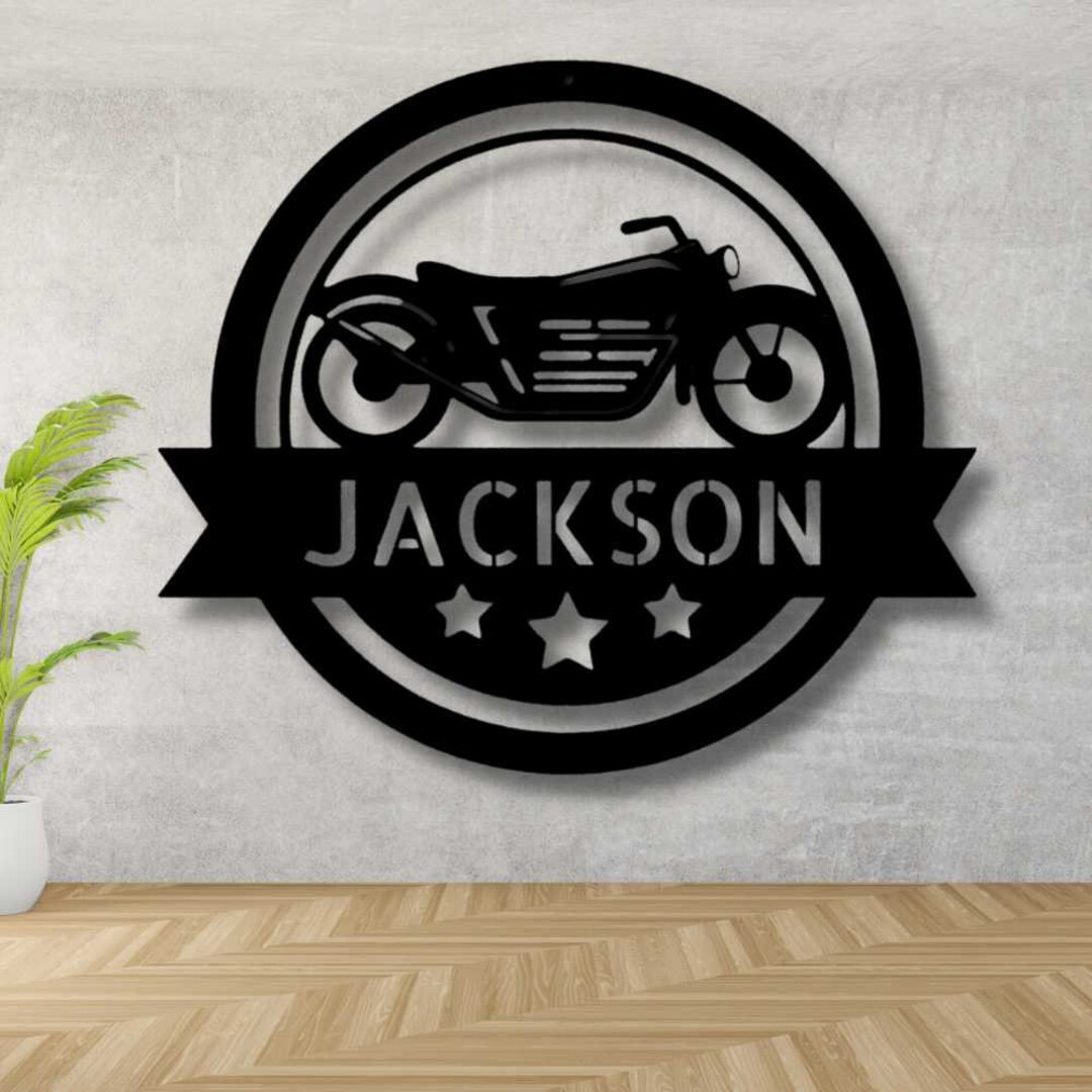 Custom Motorcycle Metal Sign, Personalized Motorcycle Wall Hanging ...